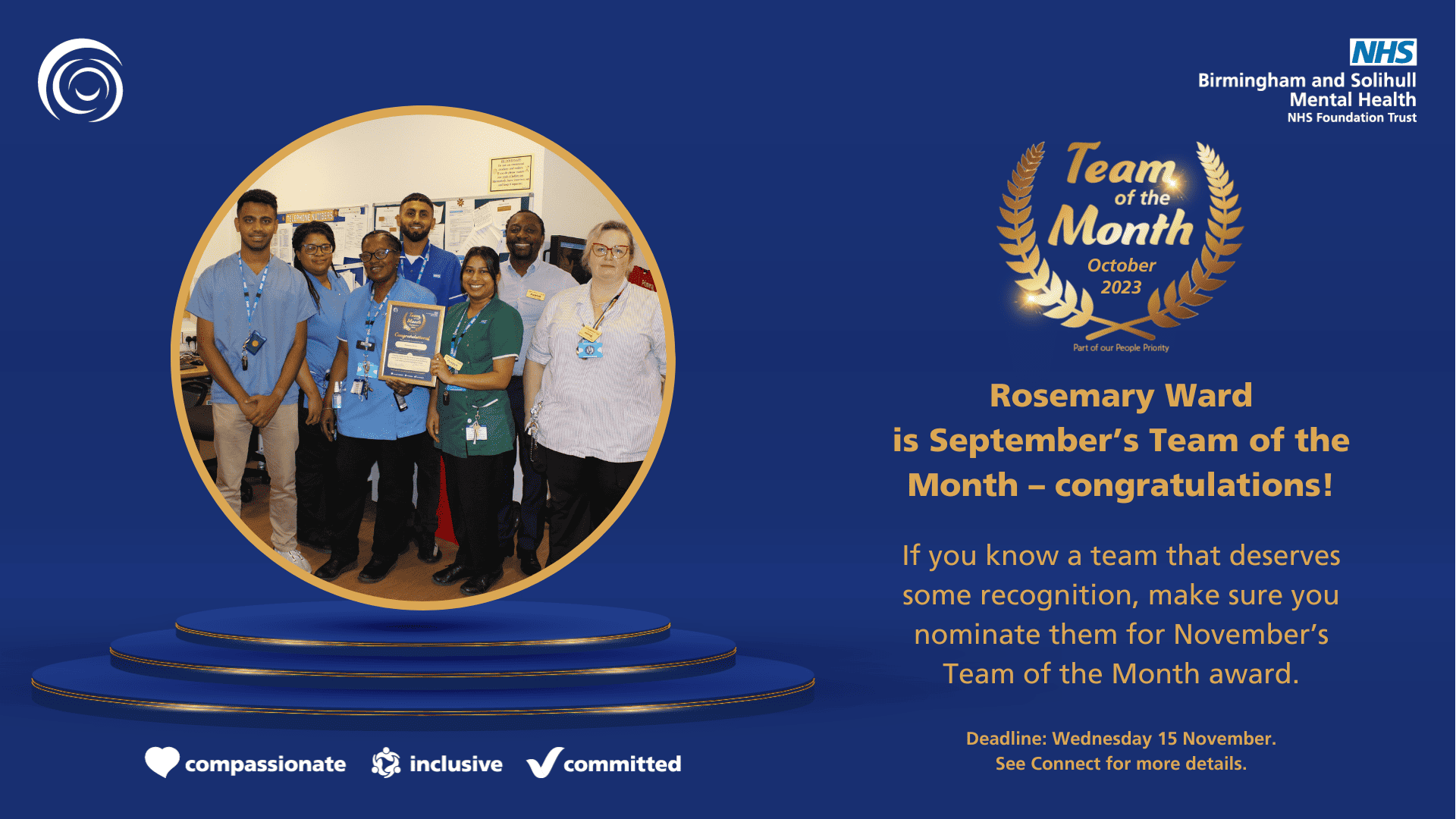 Rosemary Ward are September's Team of the Month - Birmingham and ...