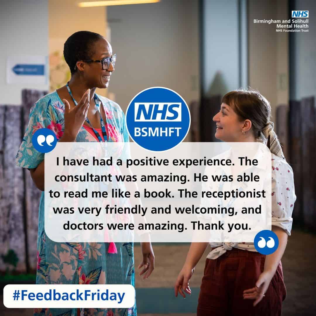 Feedback Friday - Adult Community Mental Health team - Birmingham and ...