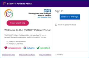 Patient Portal - Birmingham and Solihull Mental Health NHS Foundation Trust