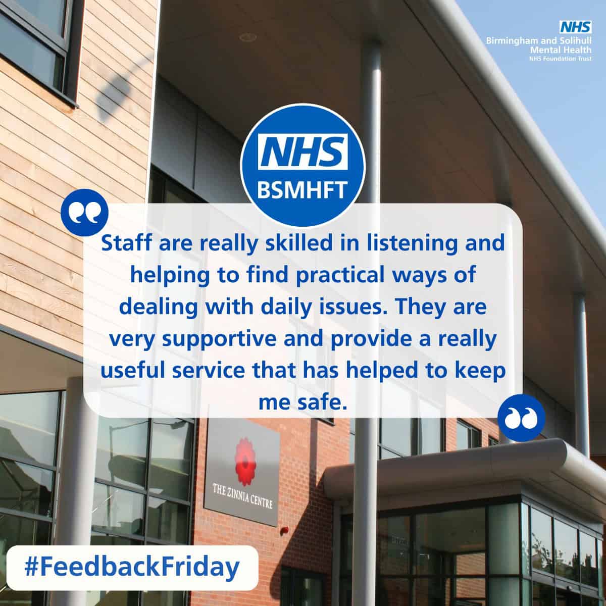 Feedback Friday - Zinnia Centre - Birmingham and Solihull Mental Health ...