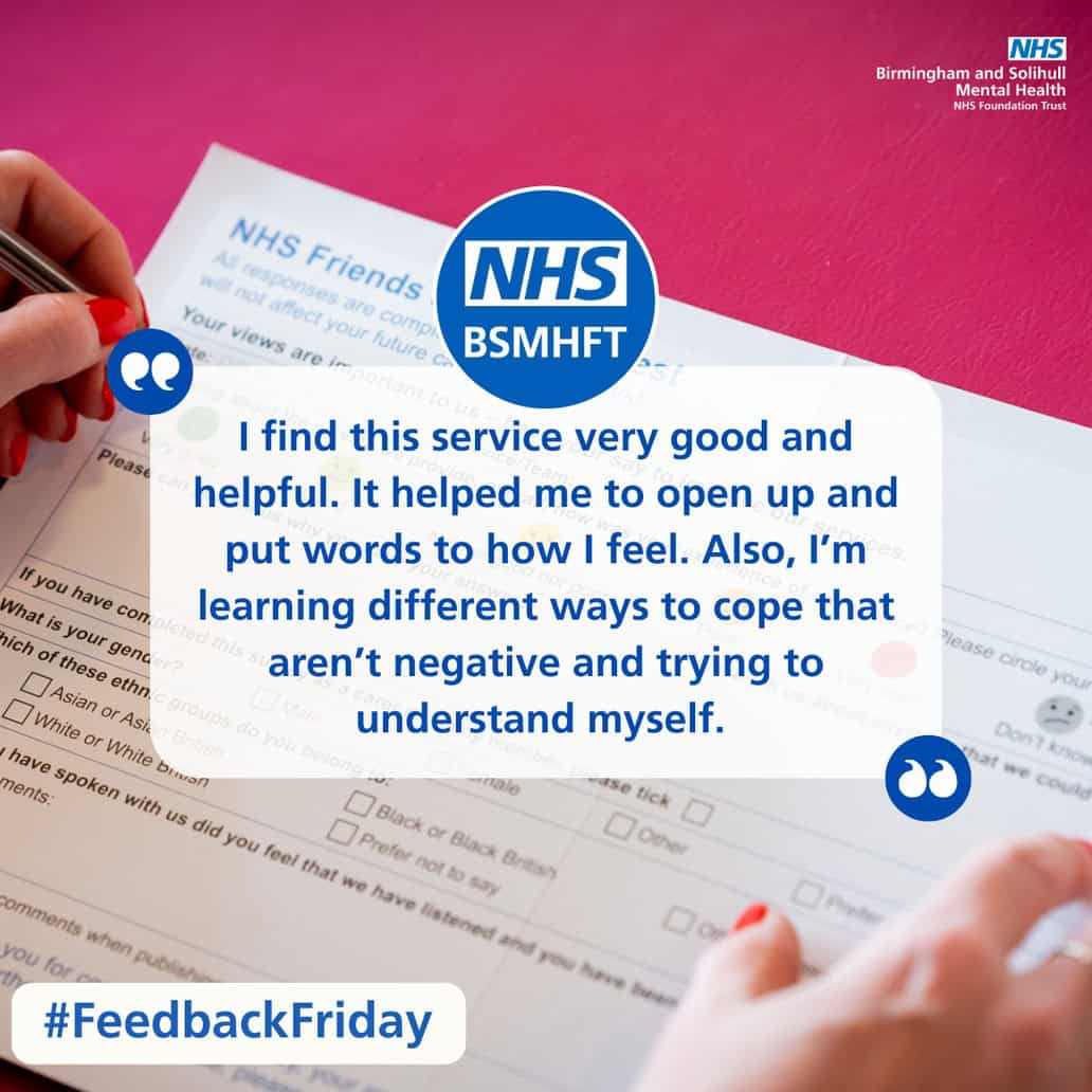 Feedback Friday – Specialist Psychotherapies Service team - Birmingham ...